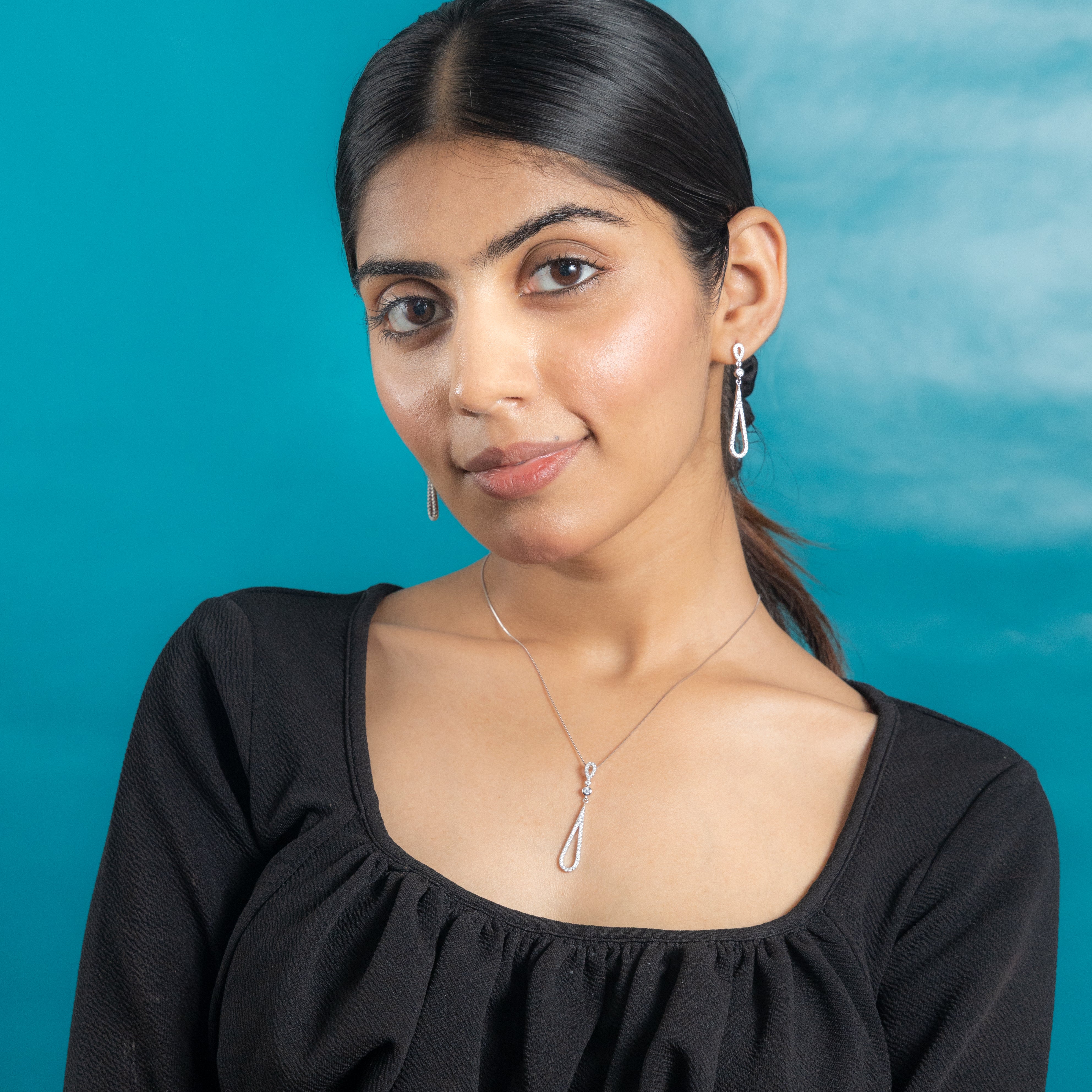 Pure 925 Sterling Silver Necklace Set for Women - Lesha Silver